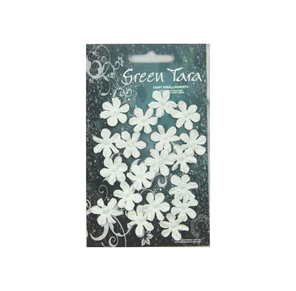 20 Mini Flowers White 22Mm — Jackies Craft Store NZ
