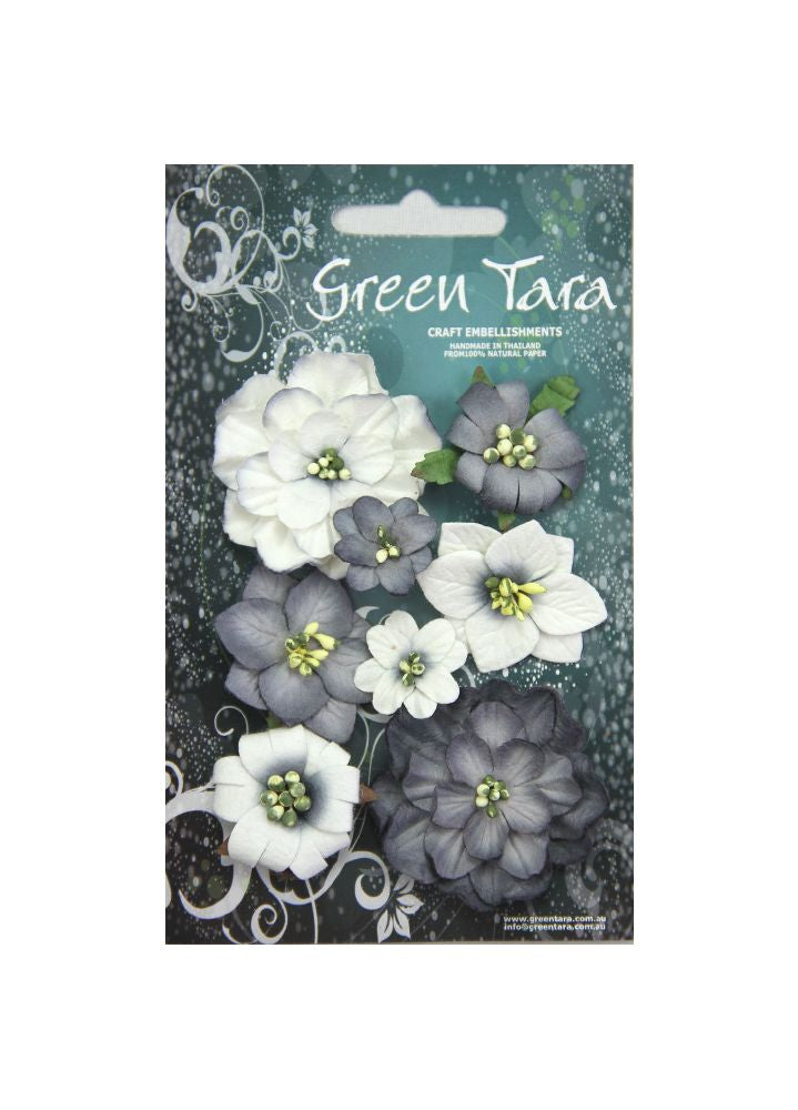 Green Tara Fantasy Blooms Black and White — Jackies Craft Store NZ